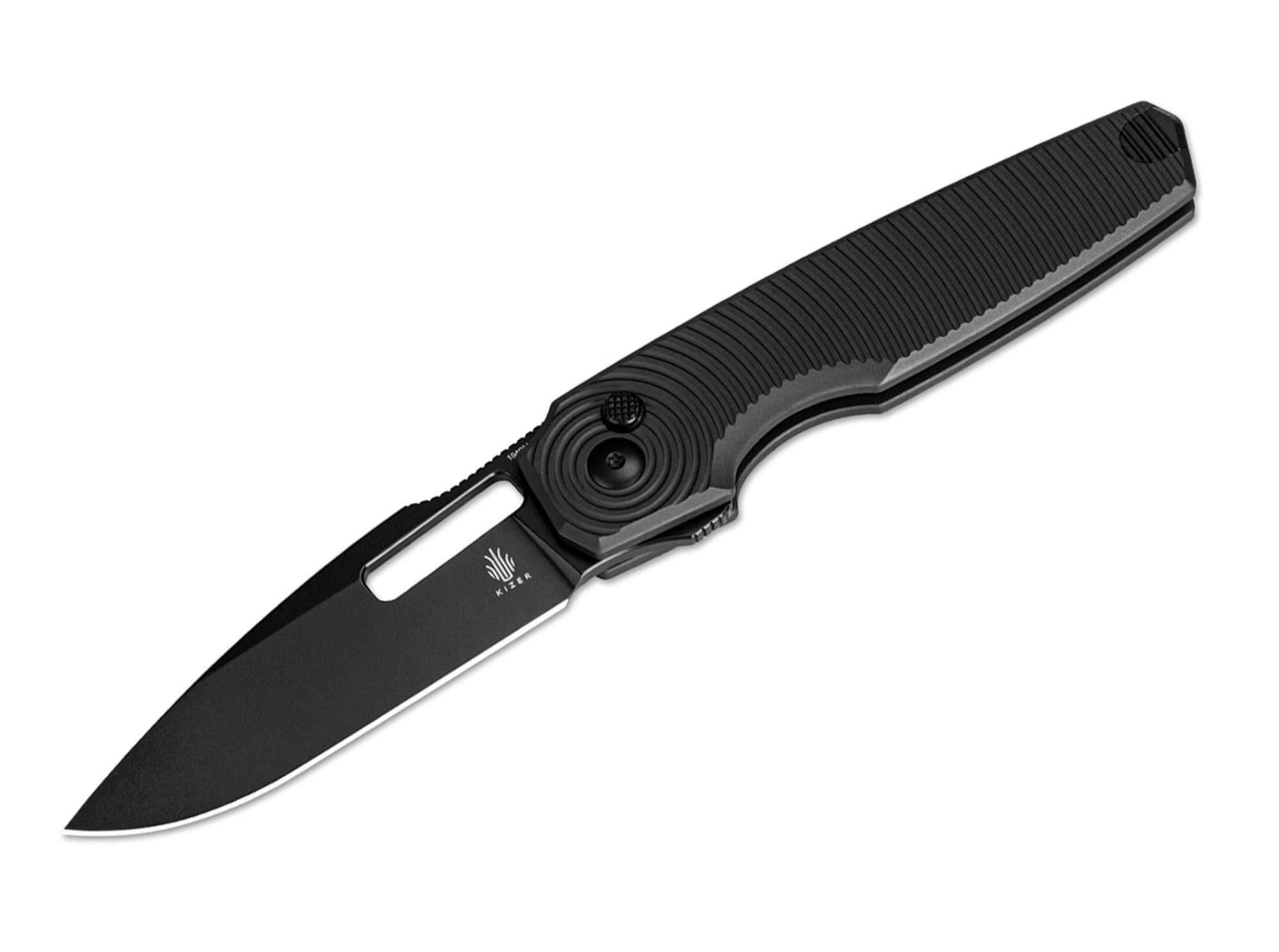 Kizer Taschenmesser Kizer Dogfish Aluminum All Black Button Lock