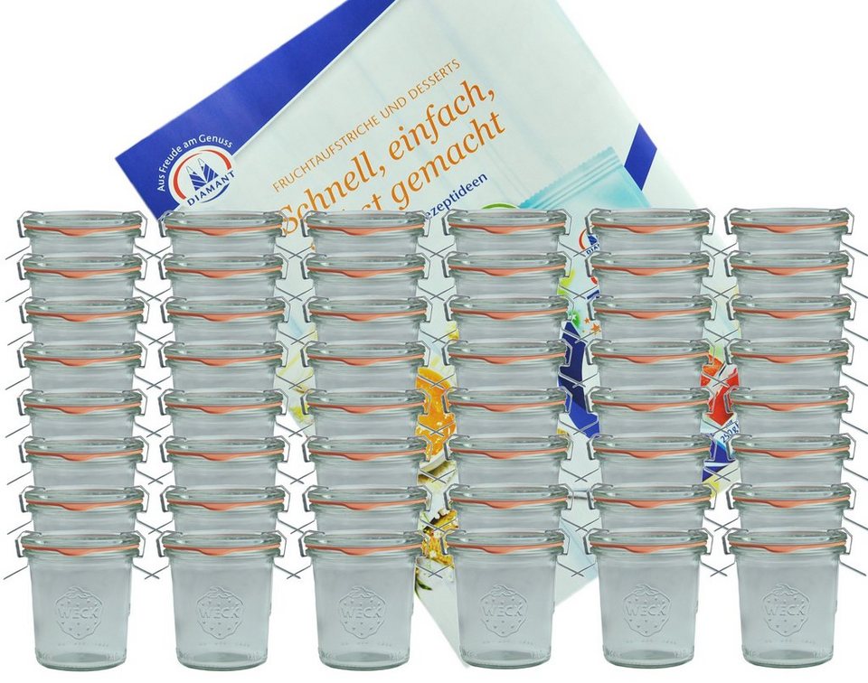 Mambocat Einmachglas 48er Set Weck Gläser 140 Ml Sturzgläser Deckeln