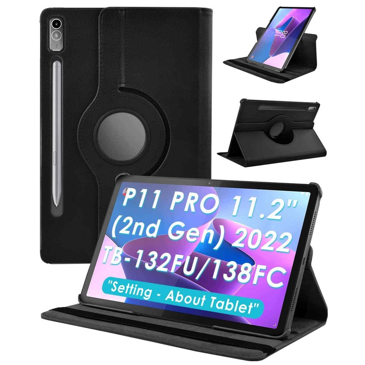 Wigento Tablet Hülle Für Lenovo Tab P11 Pro 2 Gen 112 Zoll 360 Grad