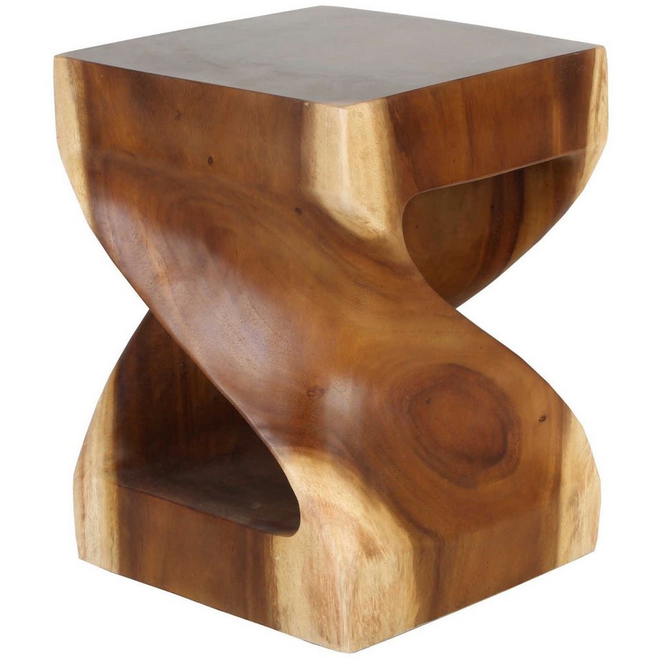 Casa Moro Hocker Gedrehter Massivholz Hocker Suar S 30x30x46cm In