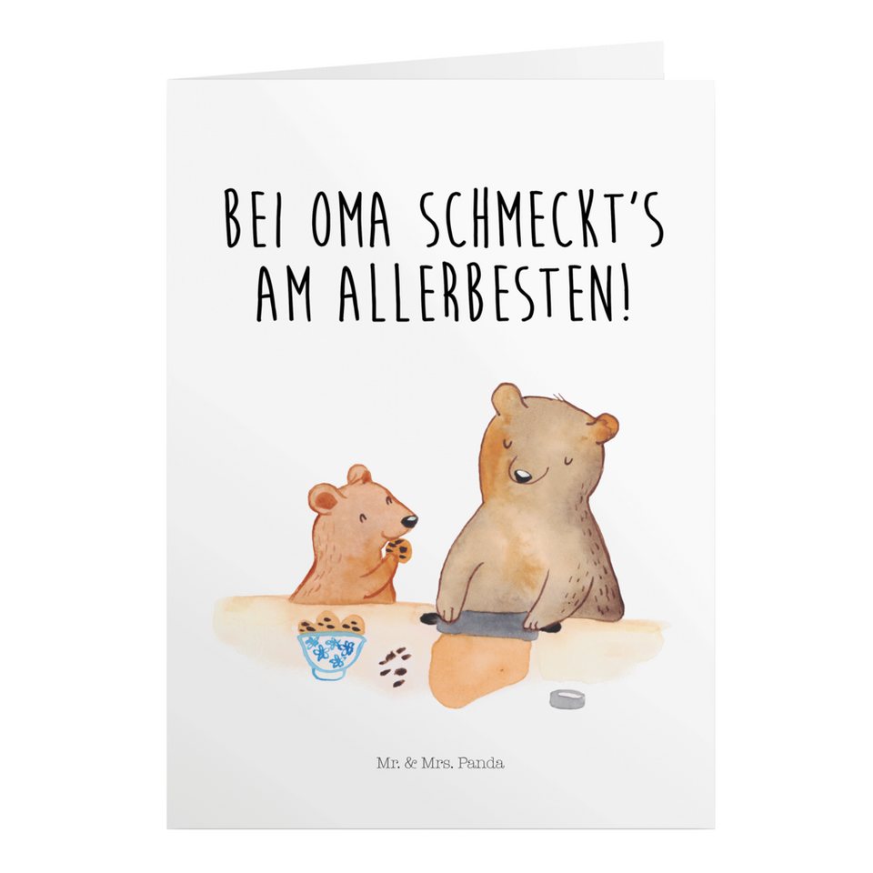Mr And Mrs Panda Grußkarte Oma Bär Backen Weiß Geschenk