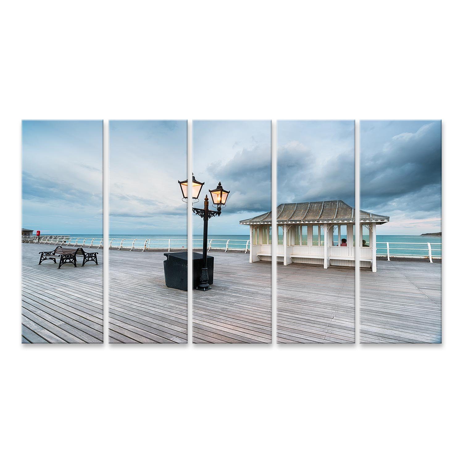 islandburner Leinwandbild Bild auf Leinwand Abenddämmerung Pier Cromer Nord Norfolk Küste Wandbi