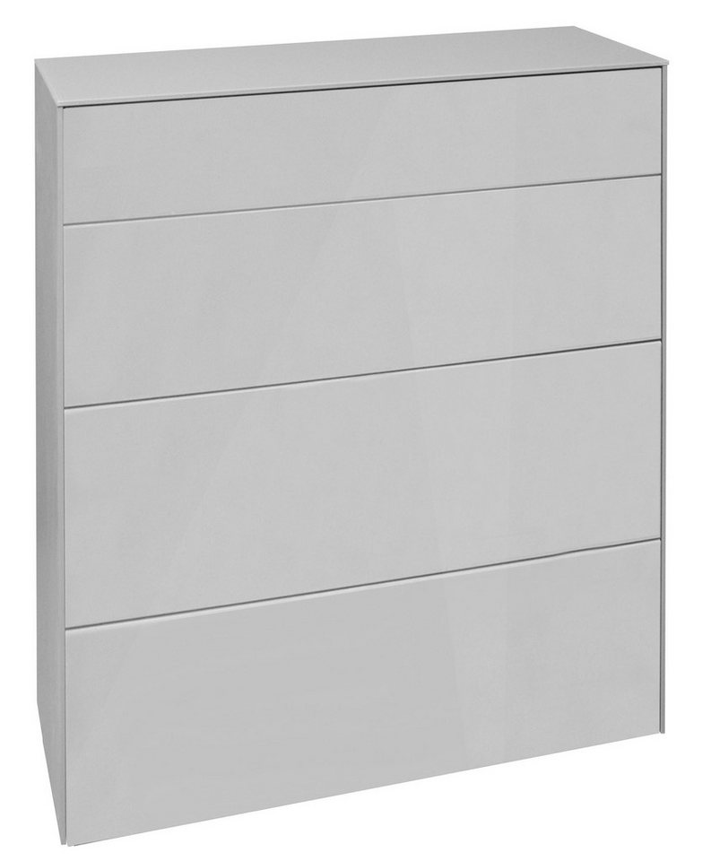 58 Aufm Kessel Kommode Elfi 82x42x89 Hochglanz Kreidegrauglas