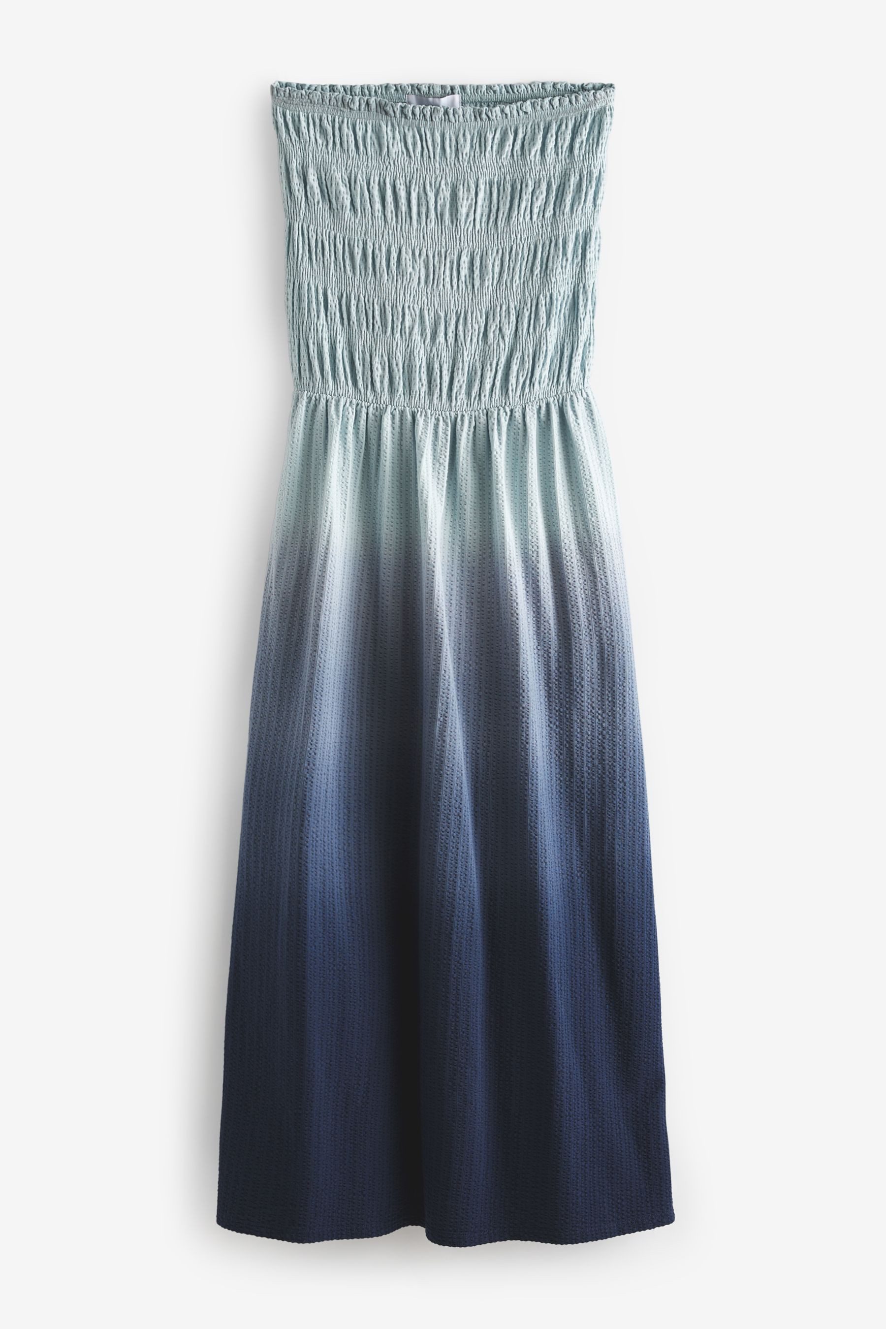 Next Bandeaukleid Strukturiertes Bandeau Midikleid Jersey Baumwolle 1