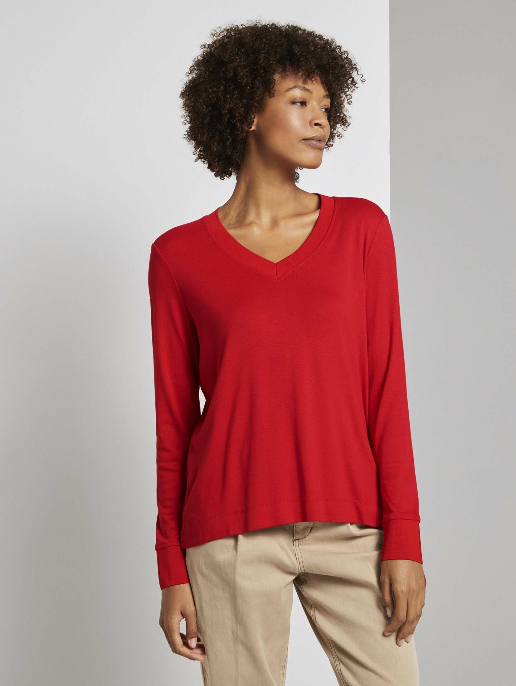 Tom Tailor Mine To Five 34 Arm Shirt Fließendes Shirt Mit Ripp Bündchen