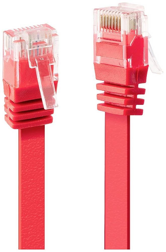Lindy LINDY 47513 RJ45 Netzwerkkabel, Patchkabel CAT 6 3.00 m Rot 1 St. LAN-Kabel, (3 cm)