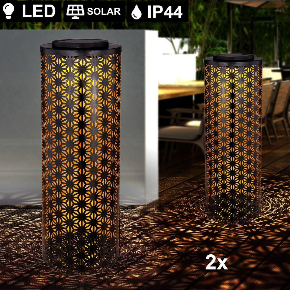 Etc Shop Led Dekolicht 2er Set Led Solar Stand Lampen Terrassen