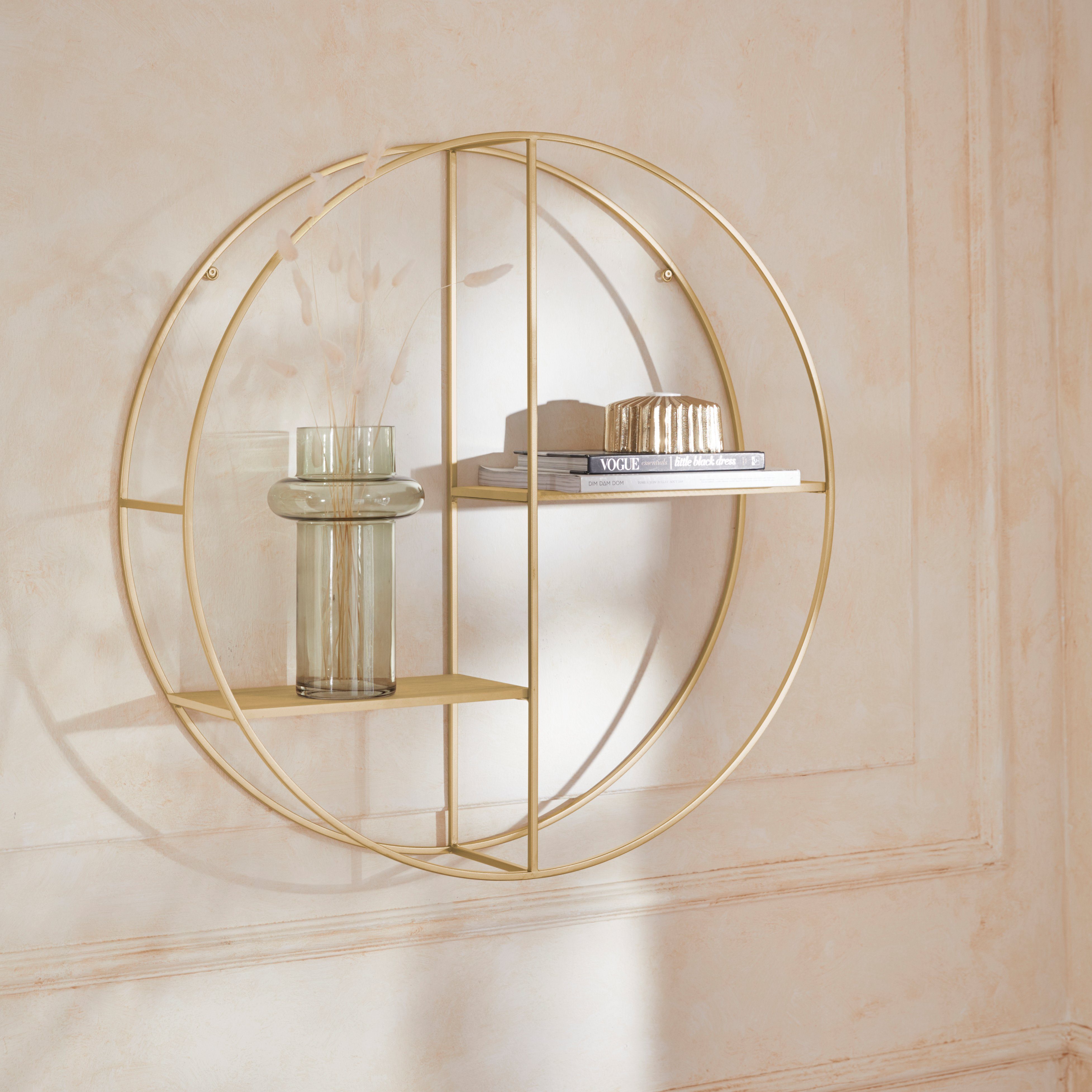 Luxus Wandregal Rund Gold Ebenbild