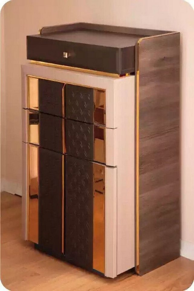 Jvmoebel Kommode Luxus Kommode Sideboard Braun Gold Holz Schrank