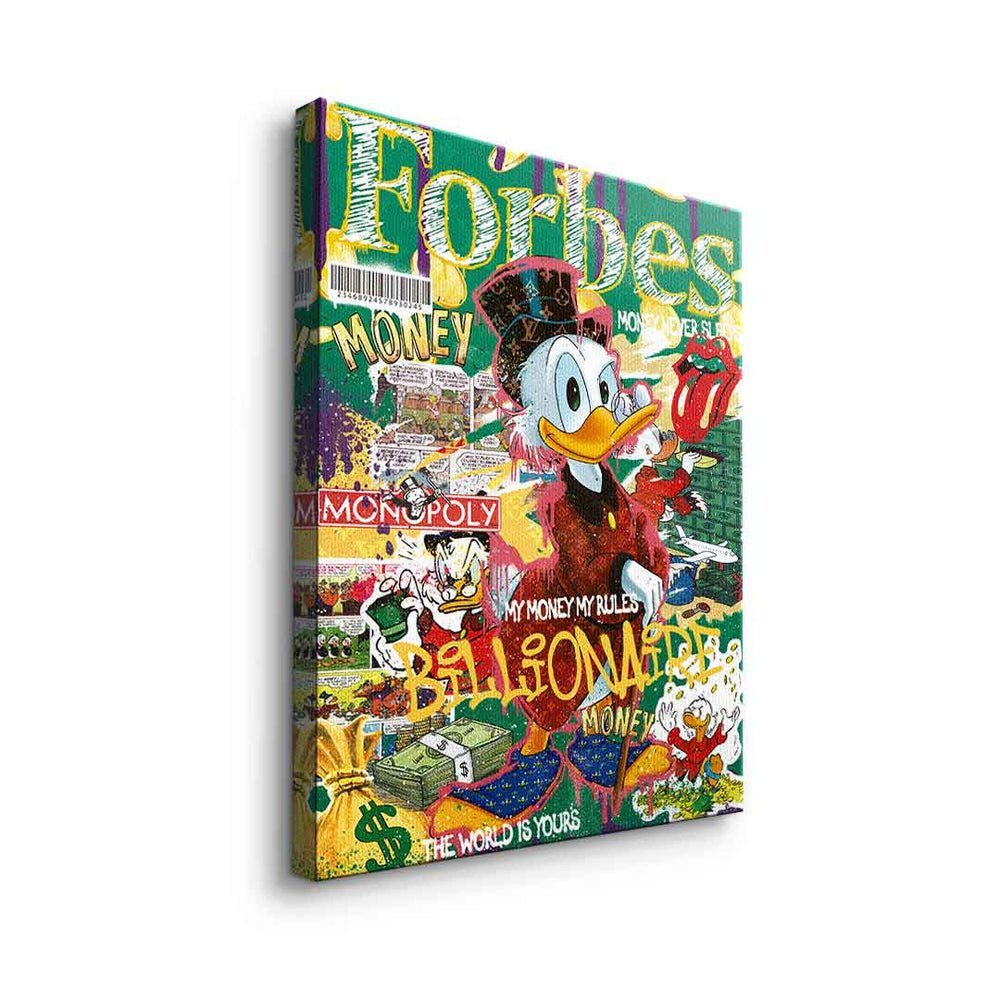 DOTCOMCANVAS® Leinwandbild, Leinwandbild Forbes Dagobert Duck Comic Pop ...