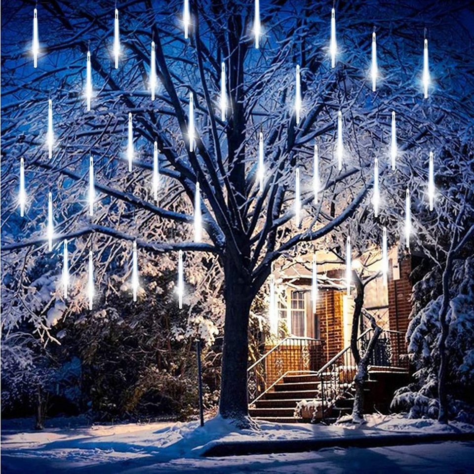 Xersek Led Lichtervorhang 288 Led 50cm 8 Röhr Regenlichter