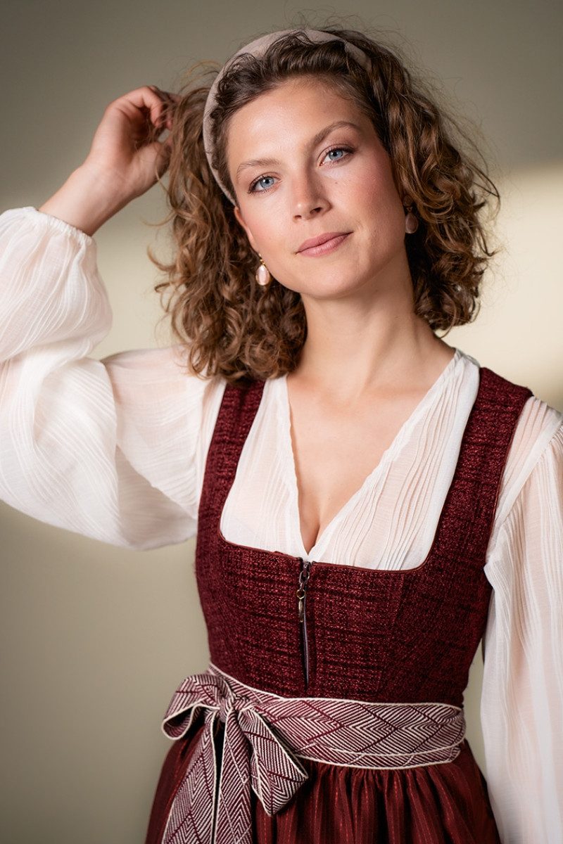 MarJo Dirndl Midi Dirndl 2tlg. - RÖTHLEIN - bordeaux, Trachtenkleid
