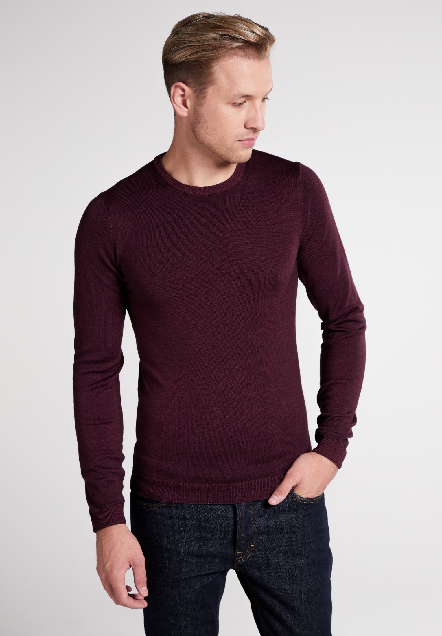 Eterna Strickpullover, Enganliegende Passform