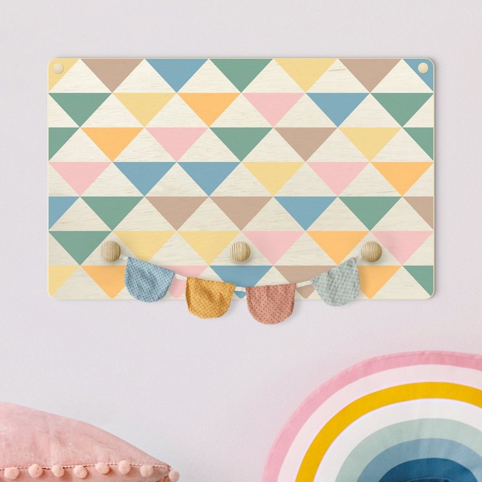 Bilderdepot24 Garderobenpaneel Bunt Illustration Muster Dreiecke