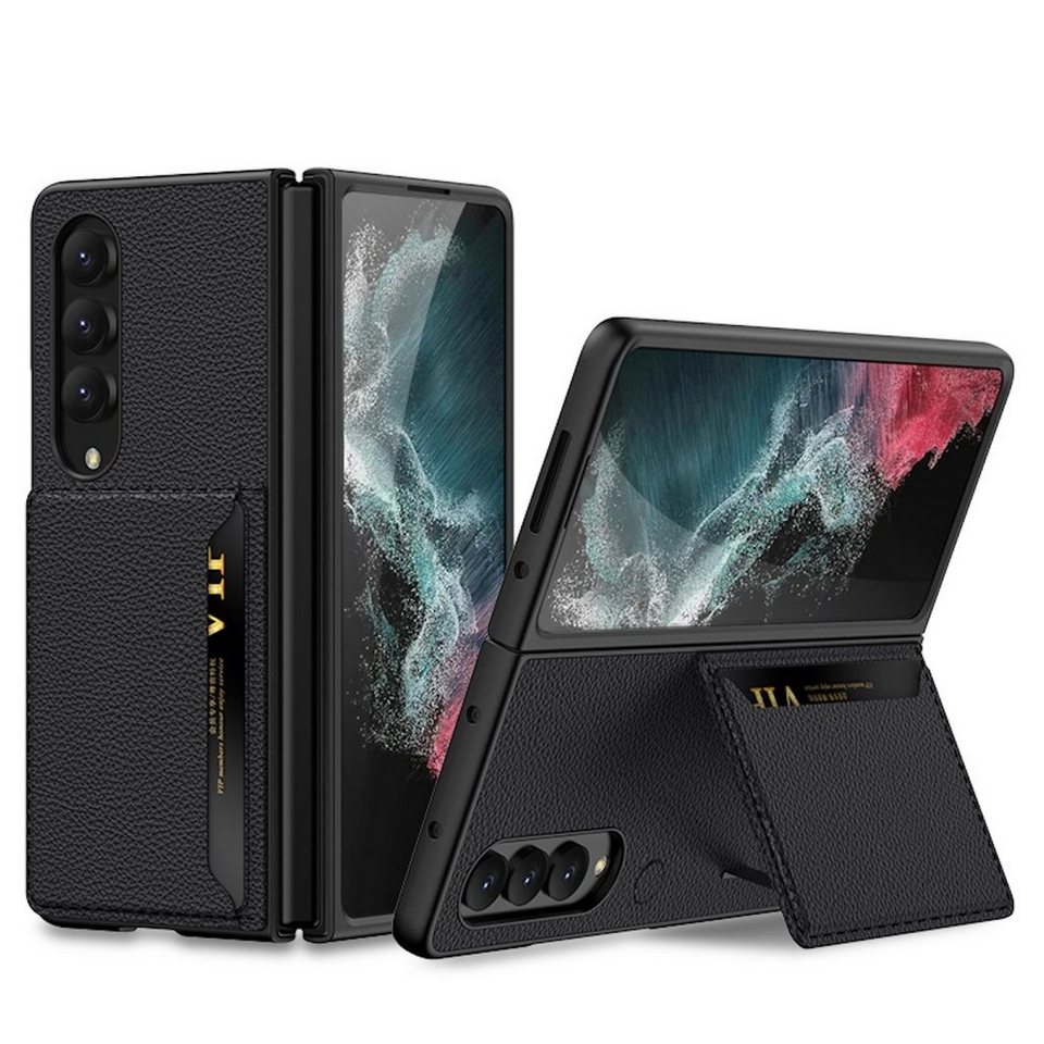 Wigento Handyhülle Für Samsung Galaxy Z Fold4 5g Kartenfach Flip Cover