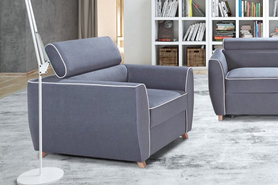 Jvmoebel Sessel Sessel Designer Polster Stoff Textil 1er Lounge Club
