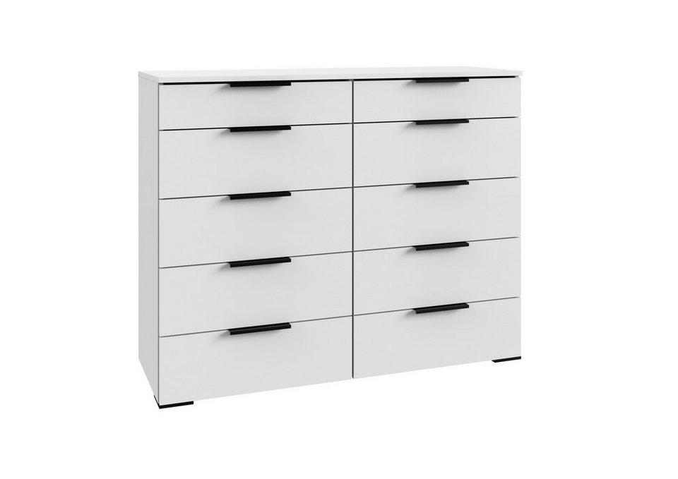 Wimex Kommode In Weiß Mit Absetzungen In Graphit Bht 116x102x41 Cm