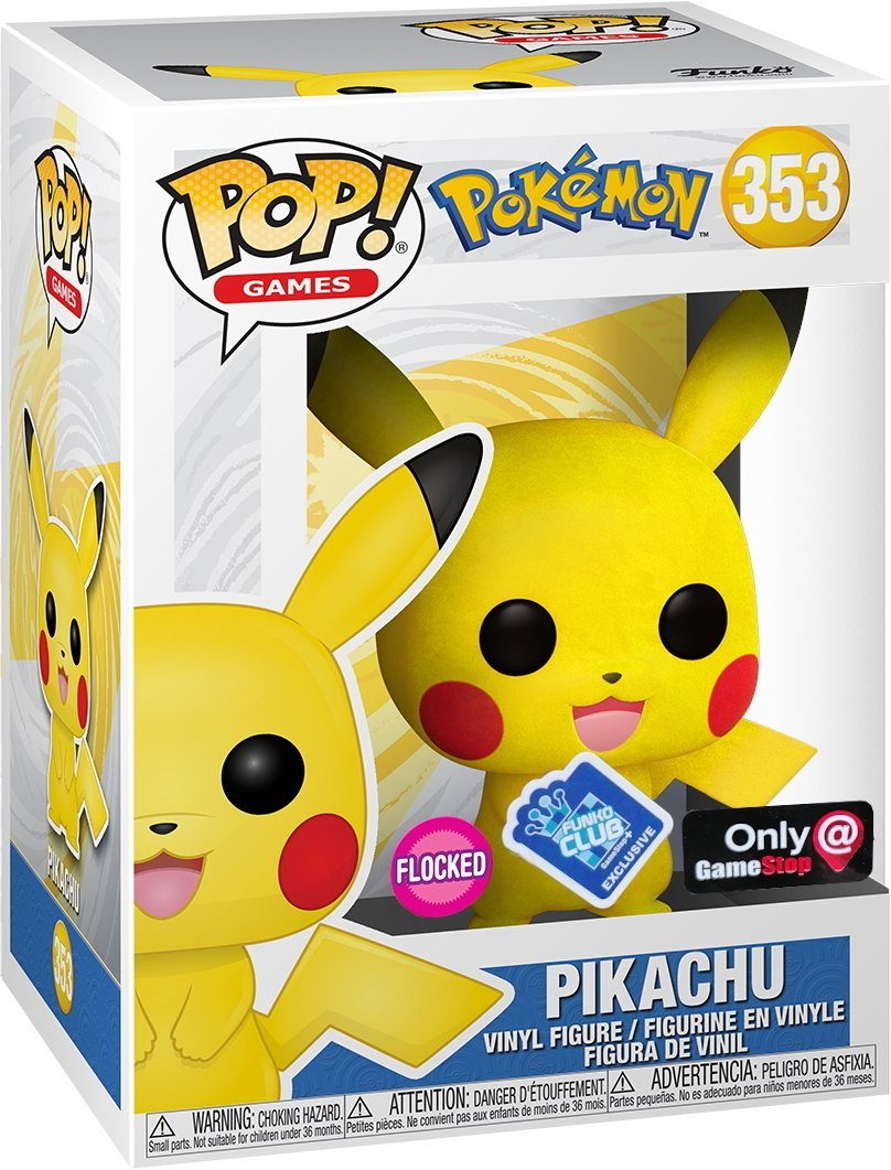 Funko Spielfigur Pokemon - Pikachu 353 Flocked EX Pop!, Spielzeugfigur
