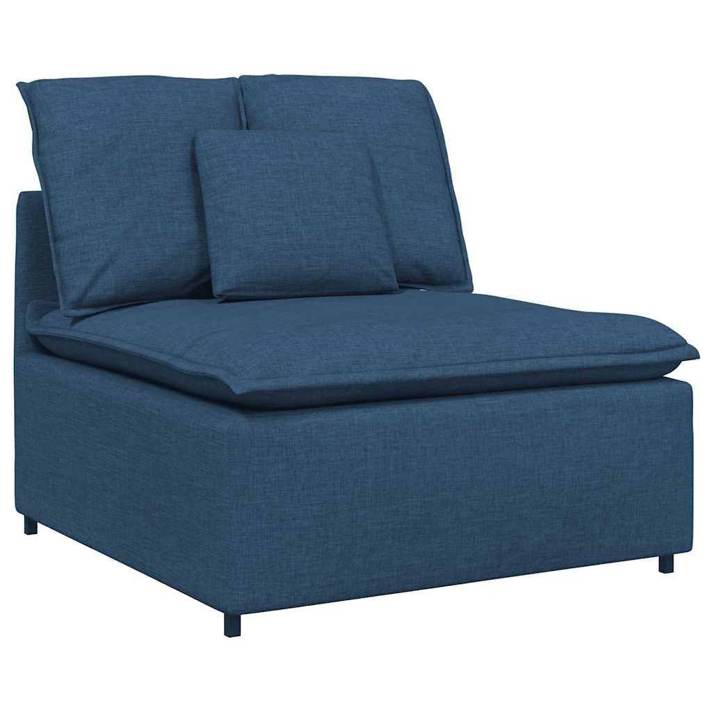 vidaXL Sofaelement Modulares Sofa Mittelmodul mit Kissen Blau 100 cm