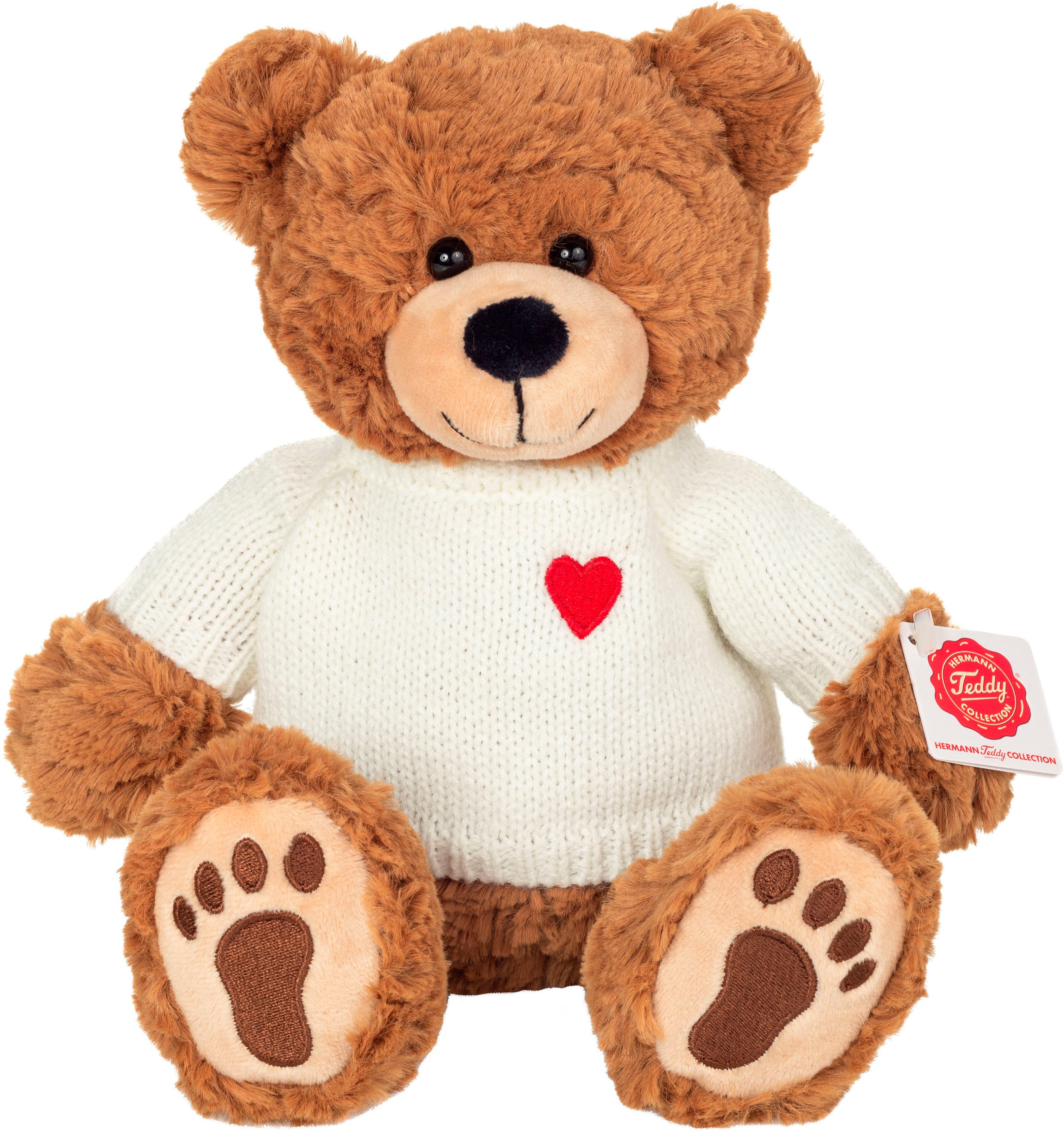 Teddy Hermann® Kuscheltier Teddy Percy mit Pullover 30 cm, Aus ...