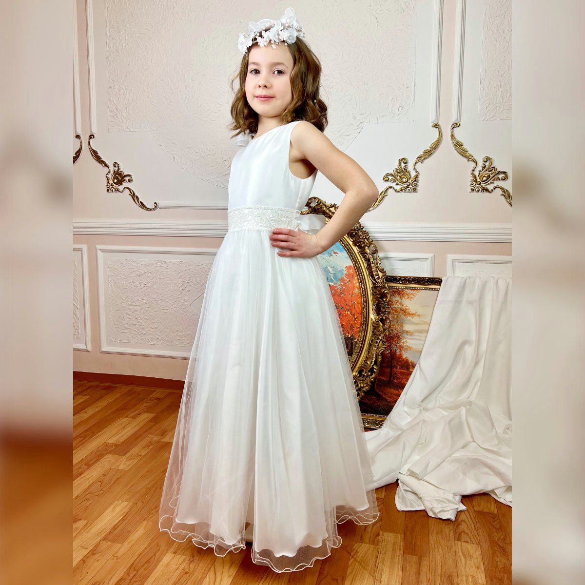 Dalary Tüllkleid Blumenmädchenkleid Kommunionkleid DK-320 Dalary