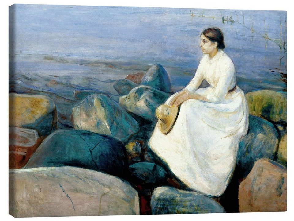 Posterlounge Leinwandbild Edvard Munch Inger Am Strand Badezimmer