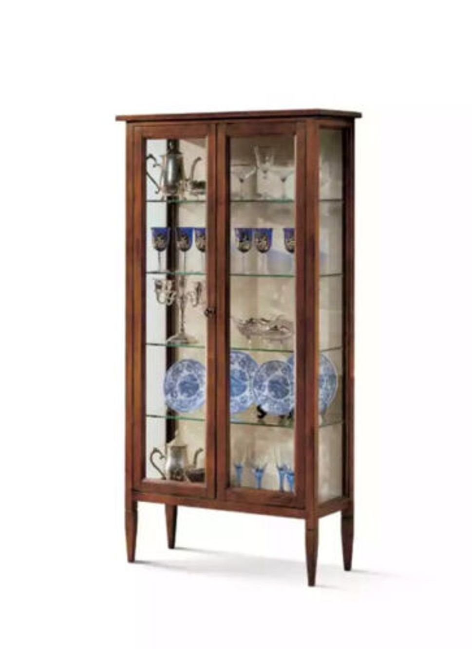 Jvmoebel Vitrine Braun Vitrine Glas Wohnzimmer Holz Anrichte Luxus