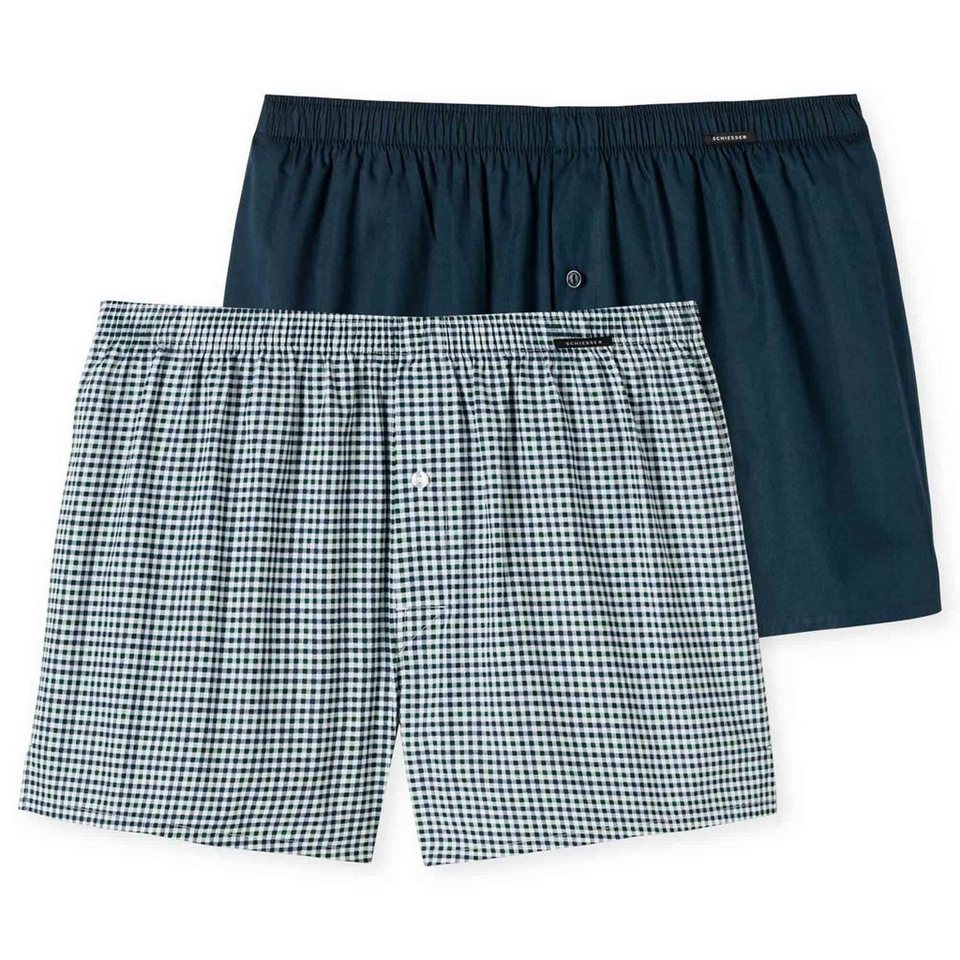 Schiesser Boxershorts Herren Boxershorts 2er Pack Shorts Webware