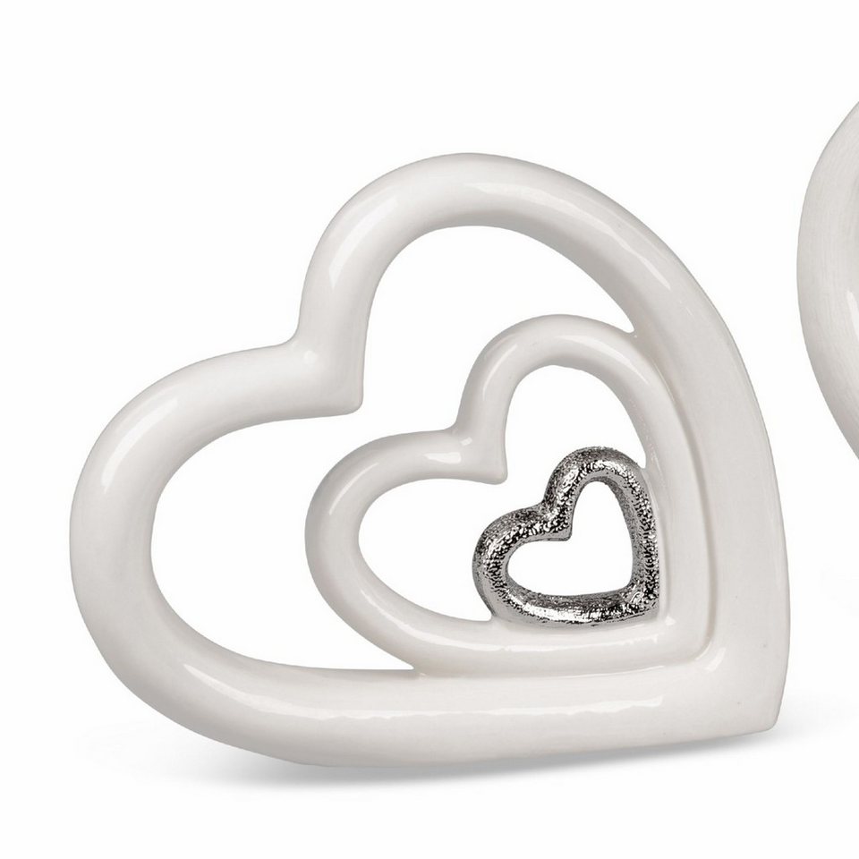 Formano Dekoobjekt Whitesilver Weiß B15cm H13cm Porzellan