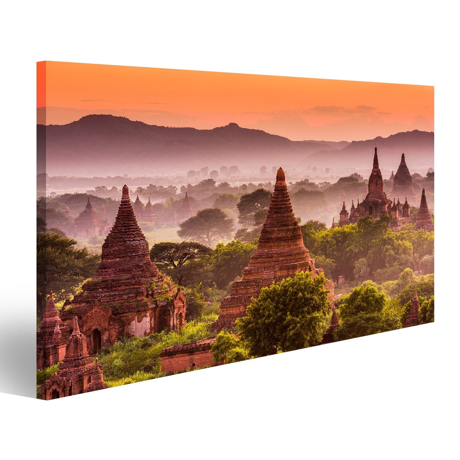 islandburner Leinwandbild Bild auf Leinwand Bagan Myanmar Alte Tempel Wandbild Leinwandbild Wan