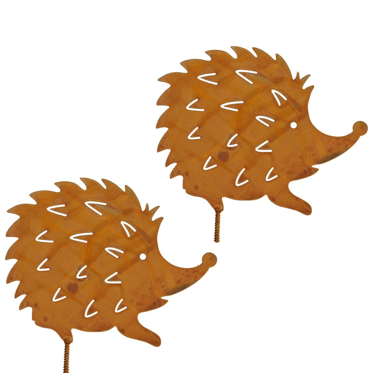 Matches21 Home And Hobby Gartenfigur Gartenfigur Igel 10 Cm In Rostoptik