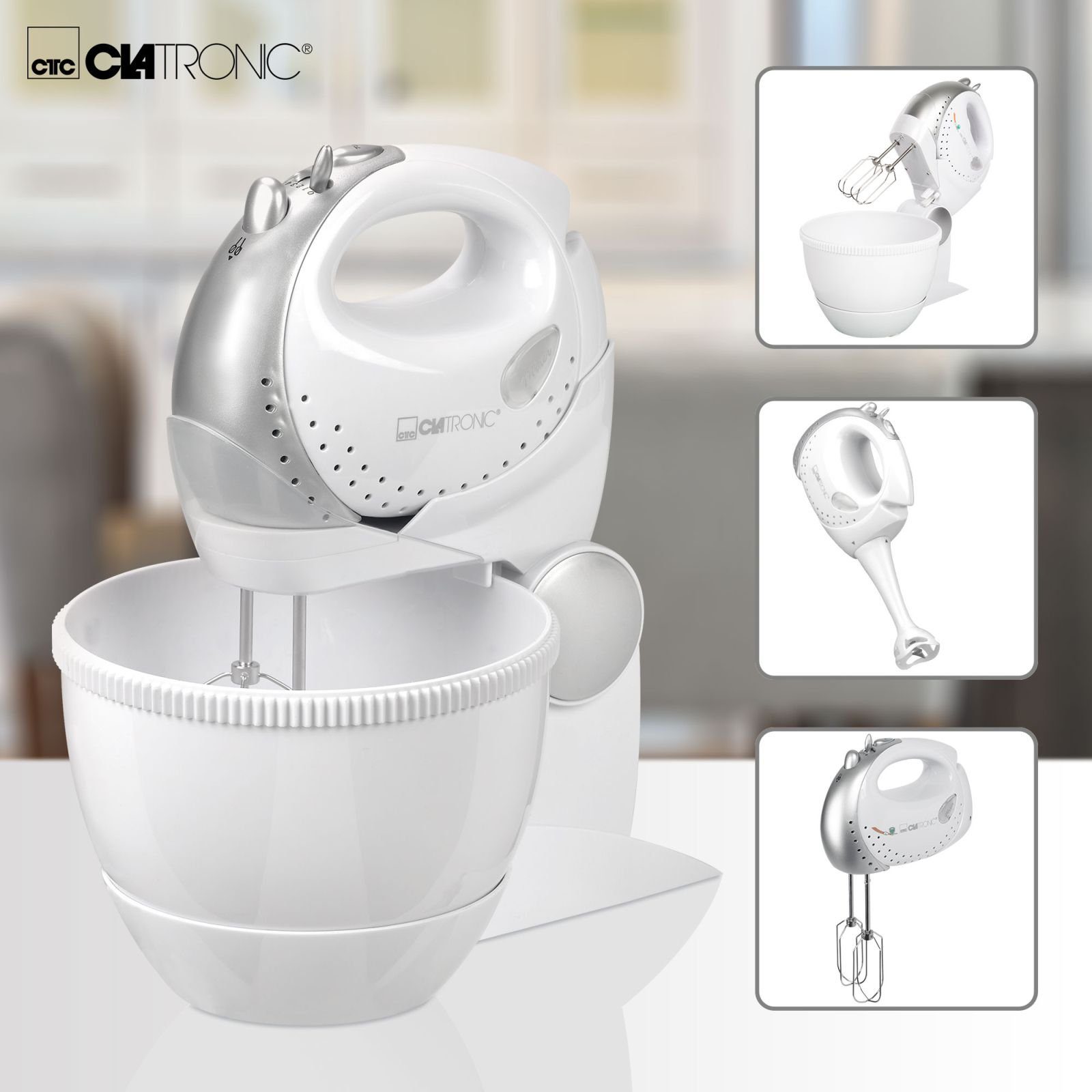 CLATRONIC Handmixer CLATRONIC Küchenmaschine 3in1 Handmixer-Set Mixstab ...