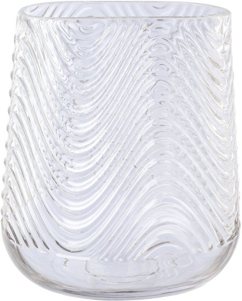 Creativ Deco Tischvase Vase Aus Glas Mit Relief Struktur Oberfläche 1