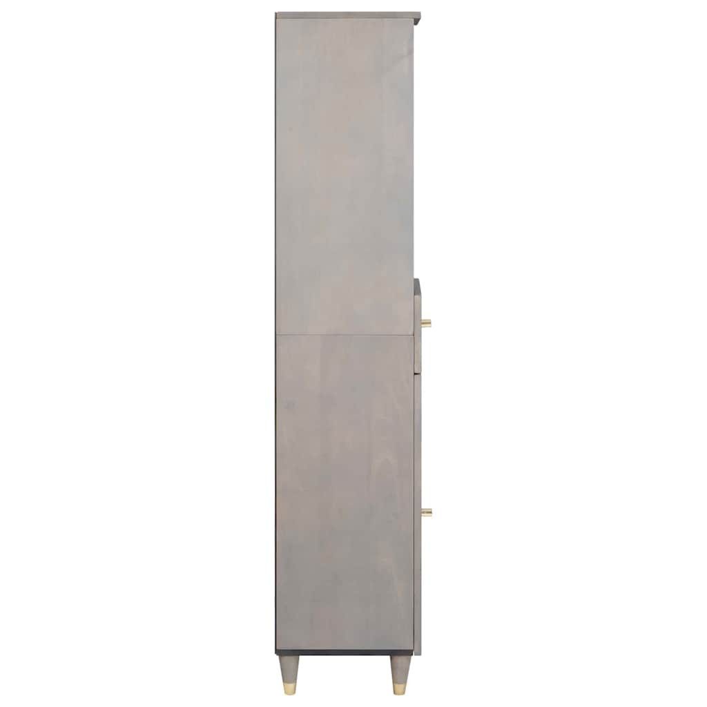 vidaXL Sideboard Badezimmerschrank Grau 38 x 33 x 160 cm Massivholz (1 St)