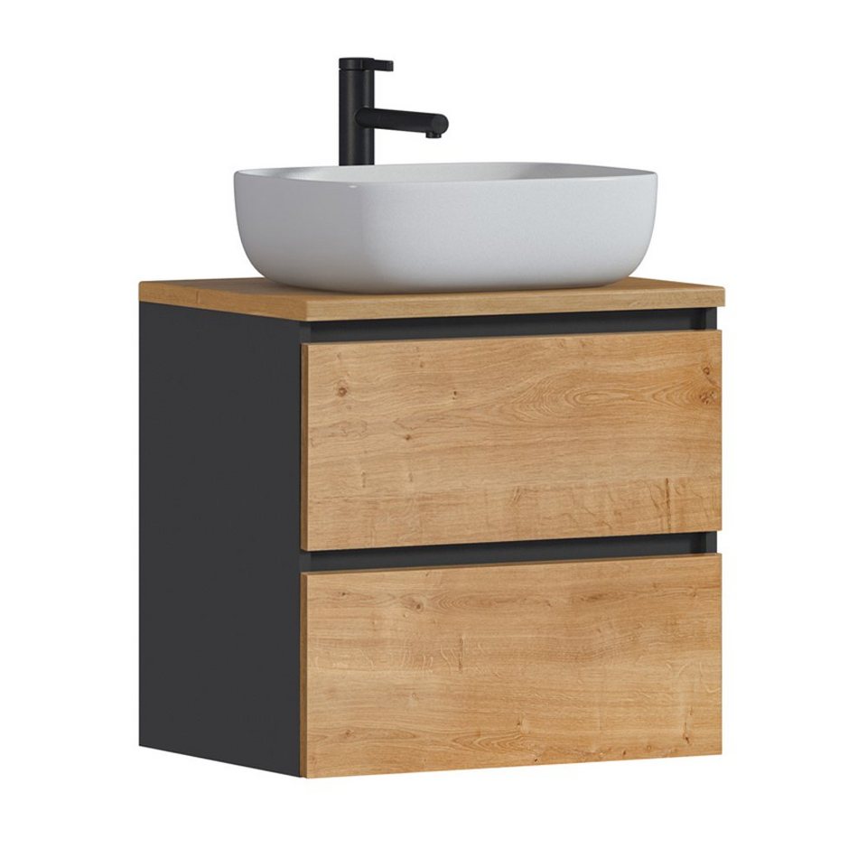 Lomadox Waschbeckenunterschrank Modena 56 60 Cm Breit Inkl