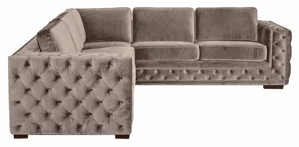 Jvmoebel Ecksofa Chesterfield L Form Sofa Beige Luxus Design Made In