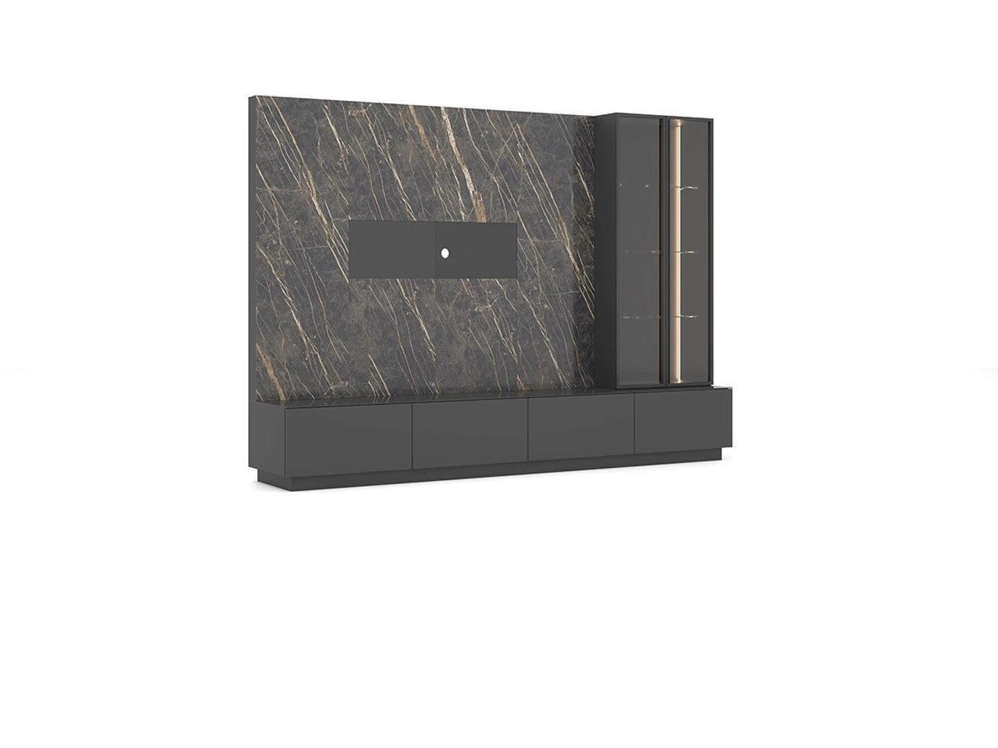 Jvmoebel Wohnwand Designer Wohnwand 6tlg Luxus Holzmöbel