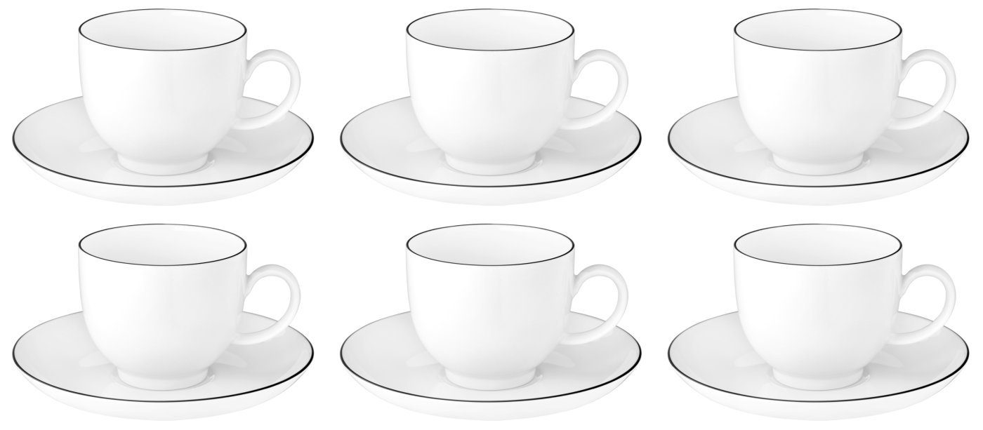 Seltmann Weiden Tasse Kaffeetasse Mit Untere Lido Black Line 1 Set