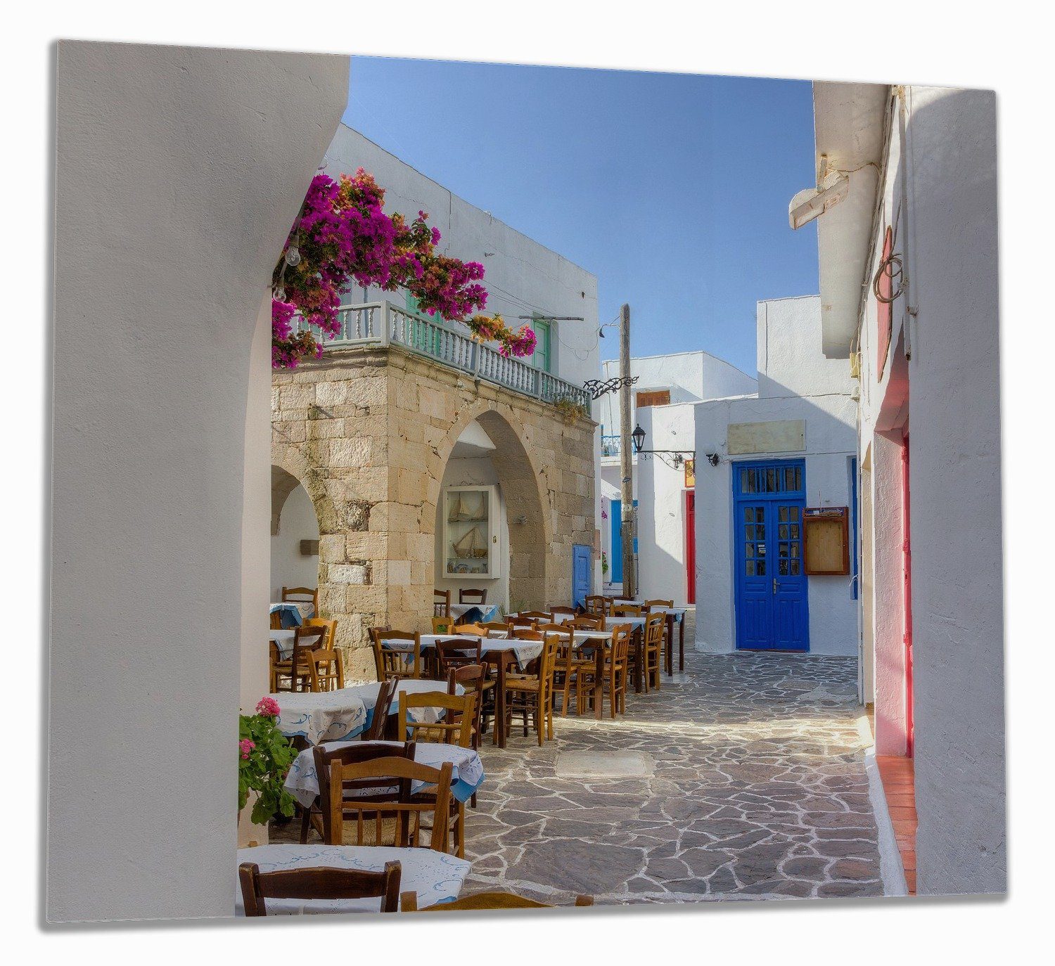 Wallario Herd Abdeckplatte Gasse In Griechenland Esg Sicherheitsglas