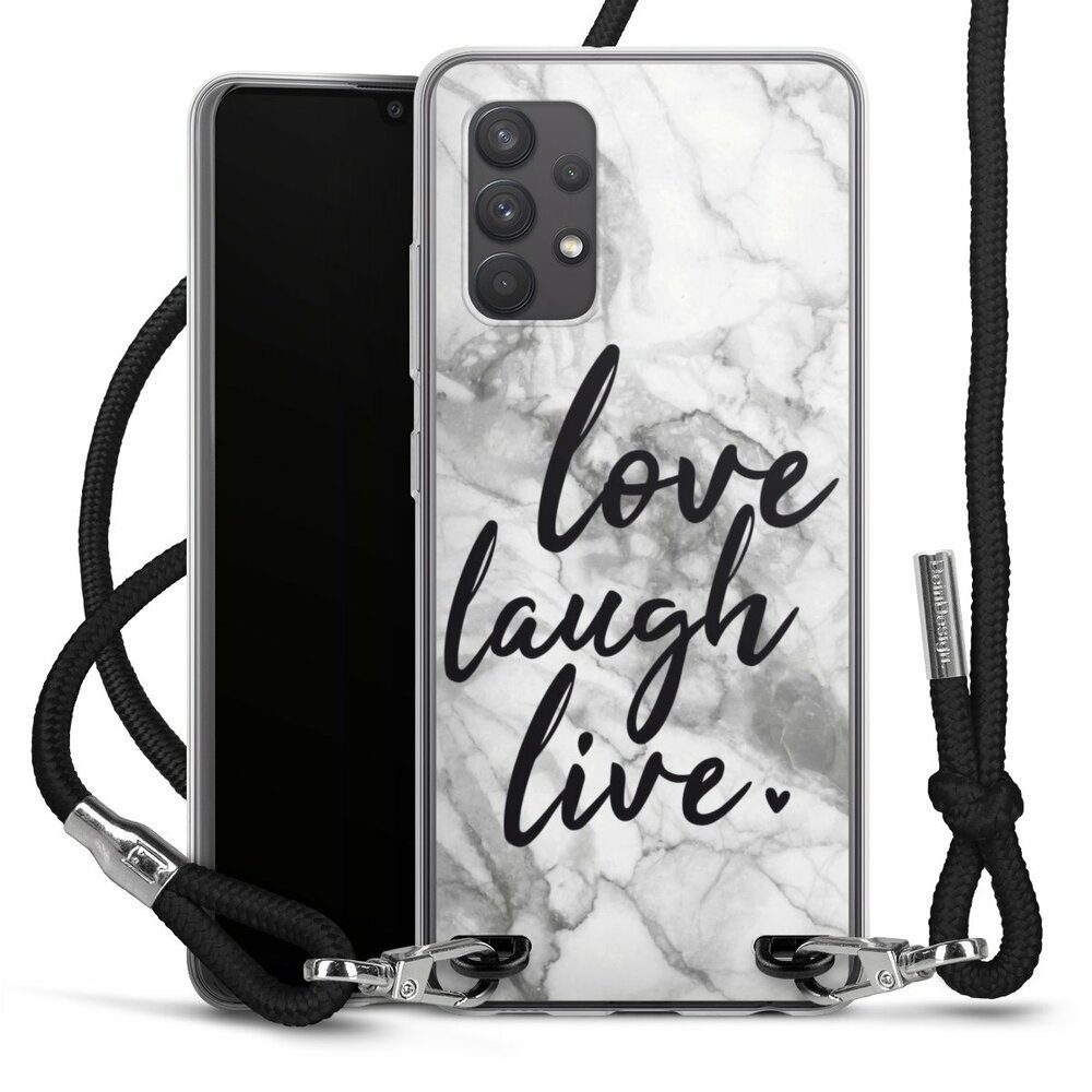 Deindesign Handyhülle Marmor Sprüche Liebe Love Laugh Live Marmor