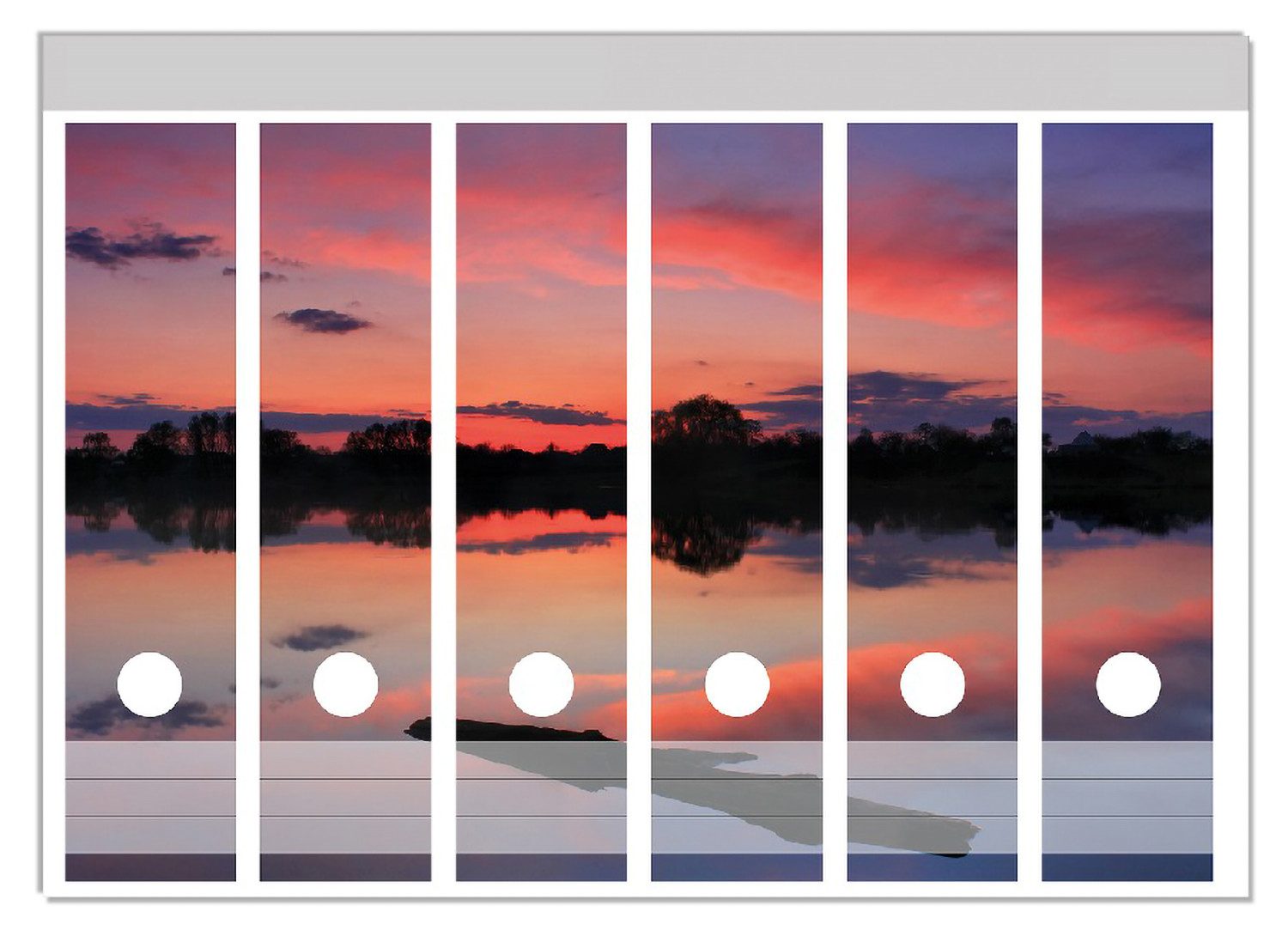 Wallario Etiketten Abendhimmel über Einem See Ordnerrücken Sticker In