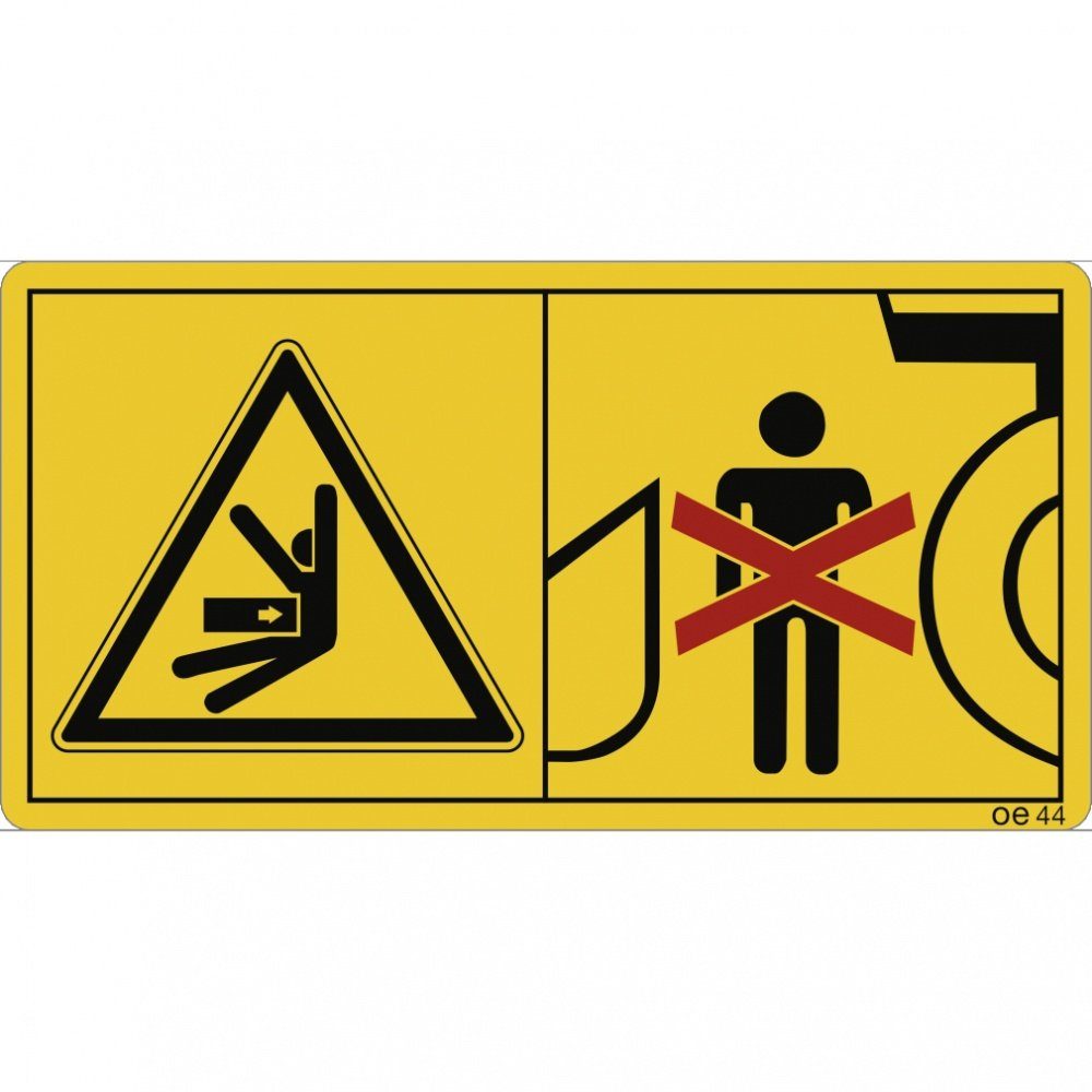 König Werbeanlagen Hinweisschild Niemals in den Gefahrenbereich zwischen Vorsatzgerät und, ISO ...