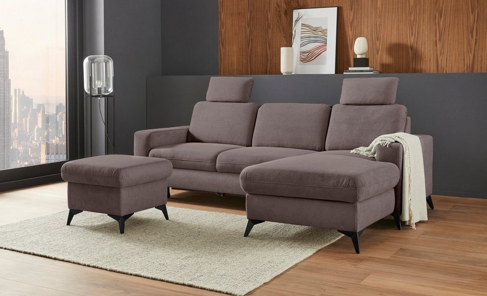 Places Of Style Ecksofa Lolland L Form Wahlweise Mit Bettfunktion Und
