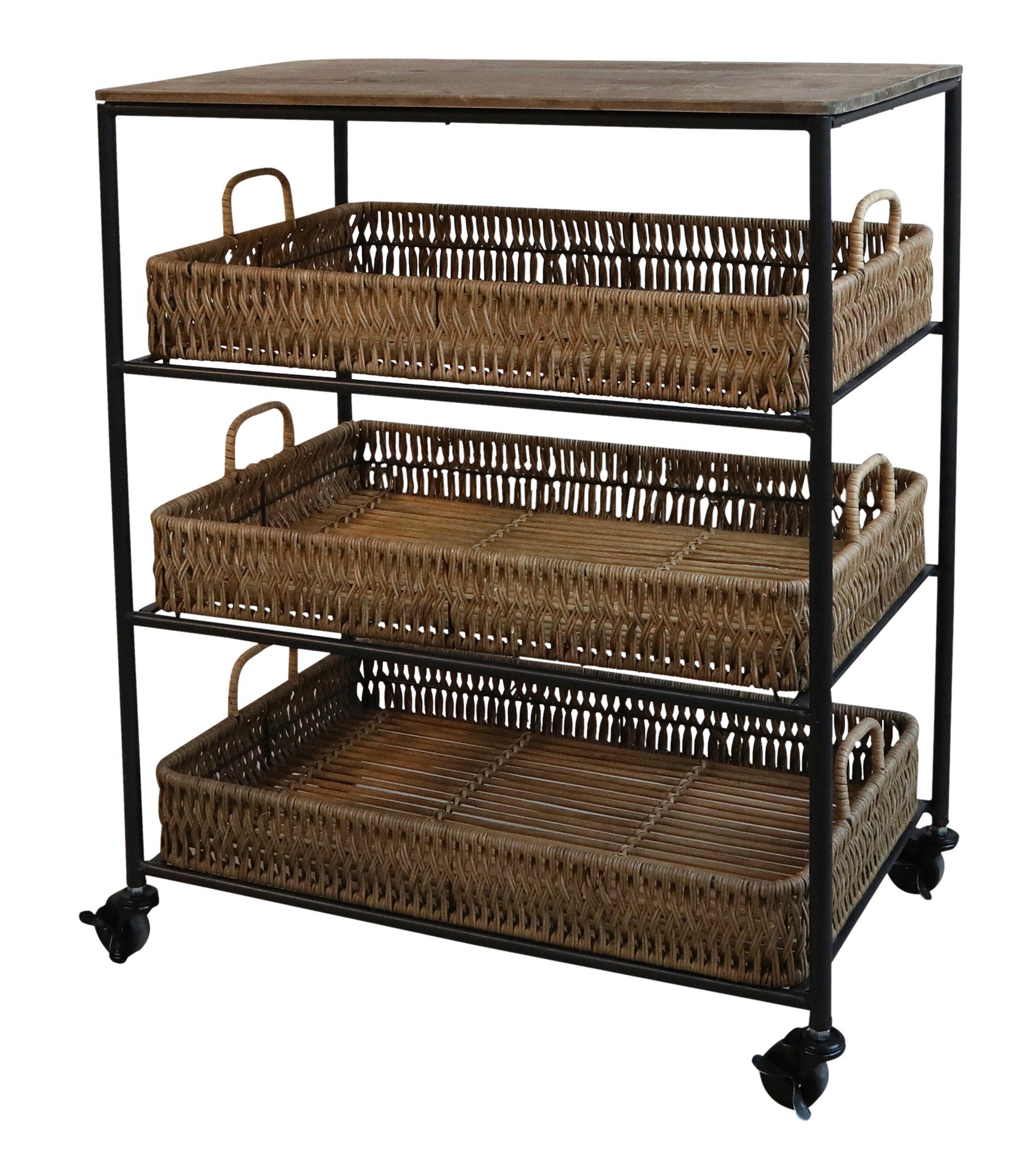 Chic Antique Beistelltisch Servierwagen Barwagen Beistelltisch auf ...