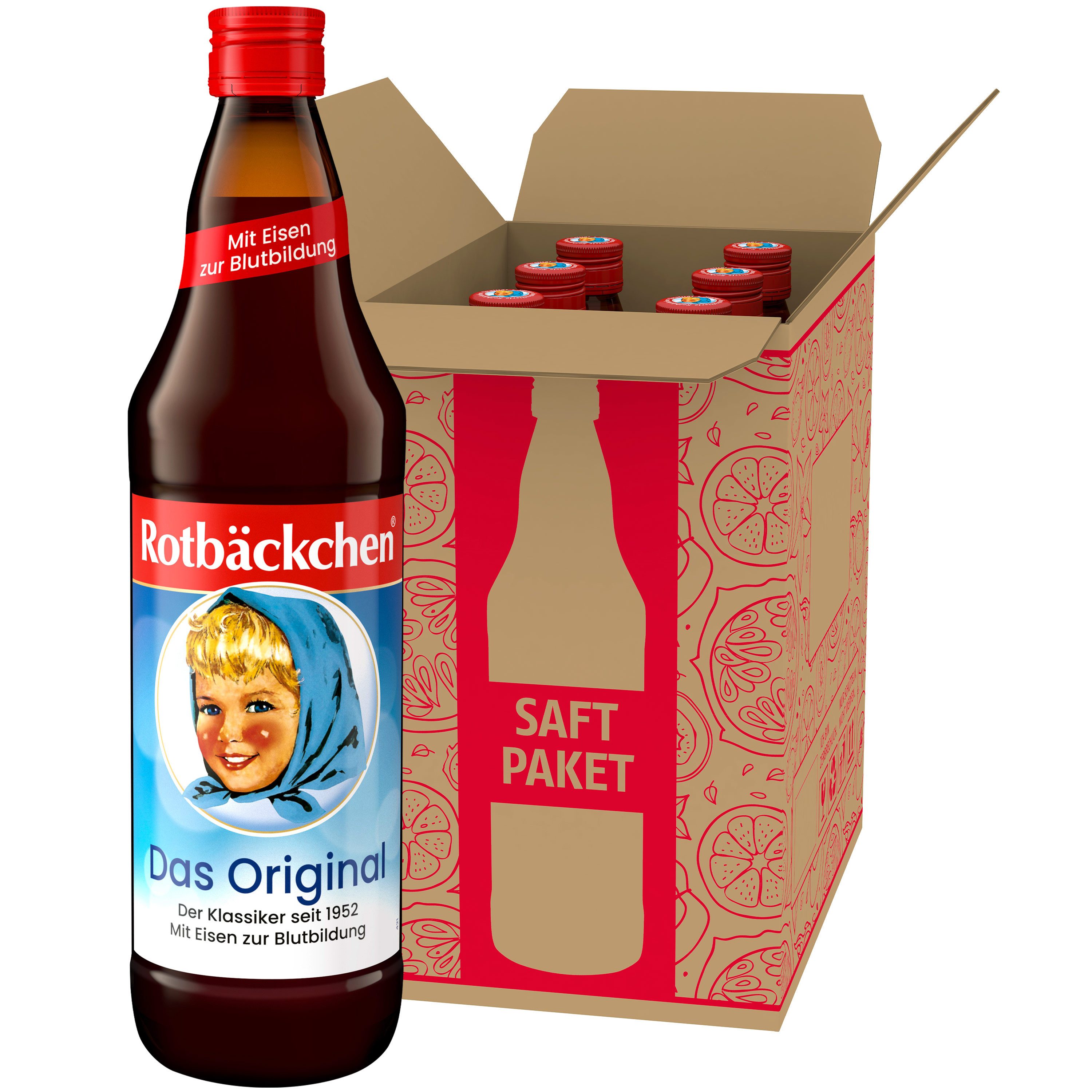 Haus Rabenhorst Saft ROTBÄCKCHEN Das Original 6er Pack (6 x 700 ml), 0,7 l, 700 ml, 6 St.