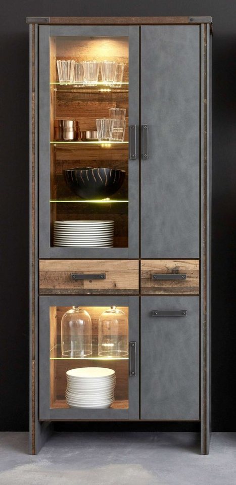 99rooms Vitrine Mile Altes Holz Grau