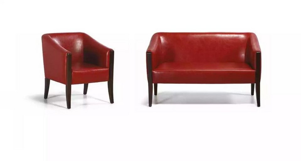 Jvmoebel Sofa Rote Sofagarnitur Zweisitzer Moderner Sessel Designer