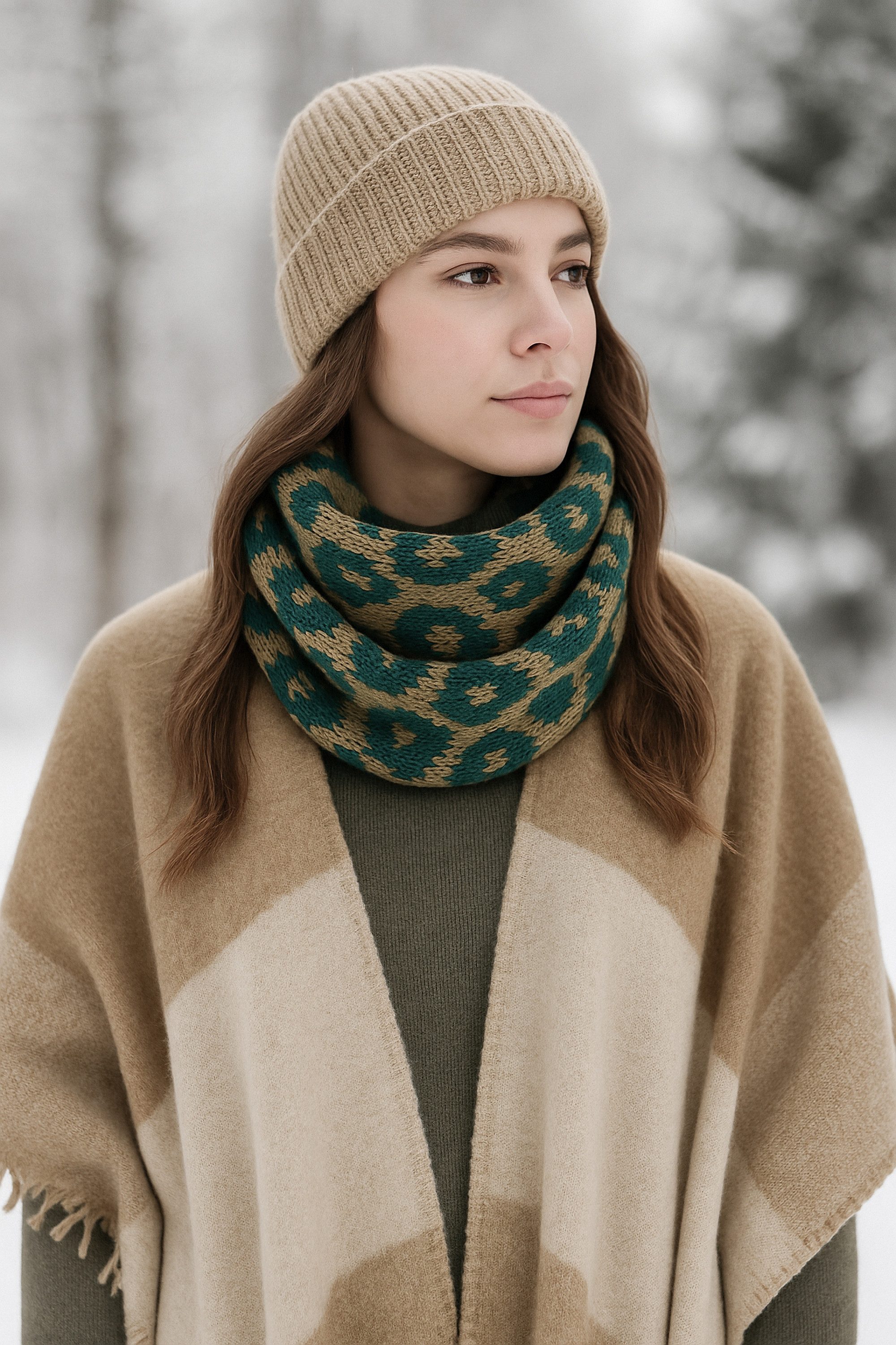 COLLEZIONE ALESSANDRO Modeschal Leo Loop, (1-St), Loop mit Leoprint