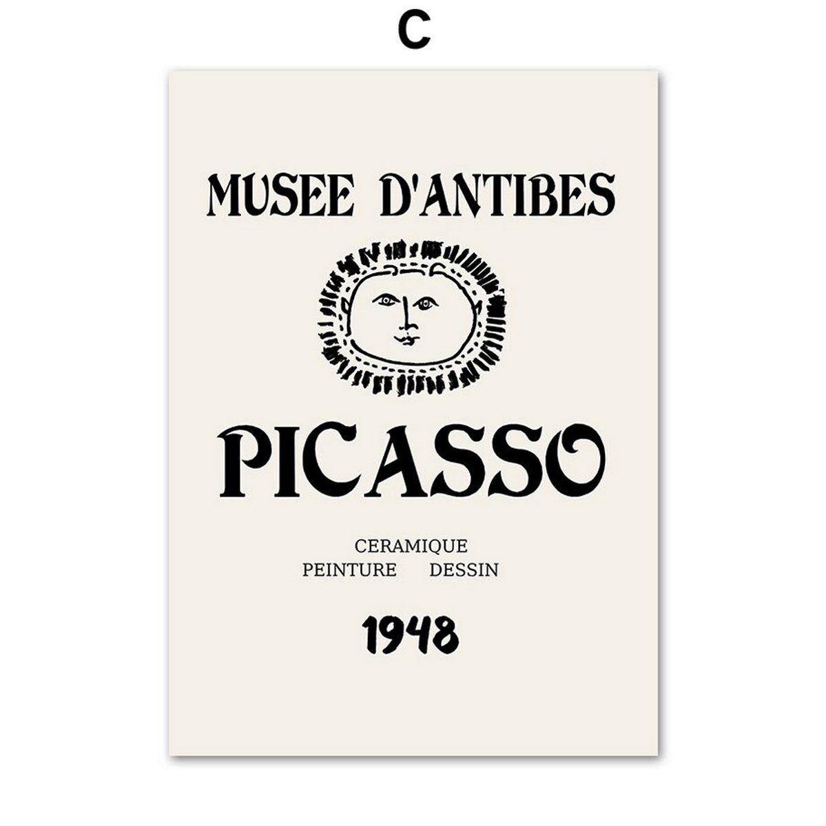 TPFLiving Kunstdruck »OHNE RAHMEN«, Motiv C, Poster Leinwand - Wandbild / Bauhaus - Geometrische ...