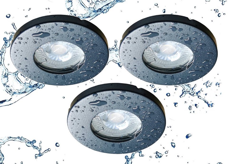 Trango Led Einbauleuchte 6729ip65 031g6ksdak 3er Set Ip65 Led